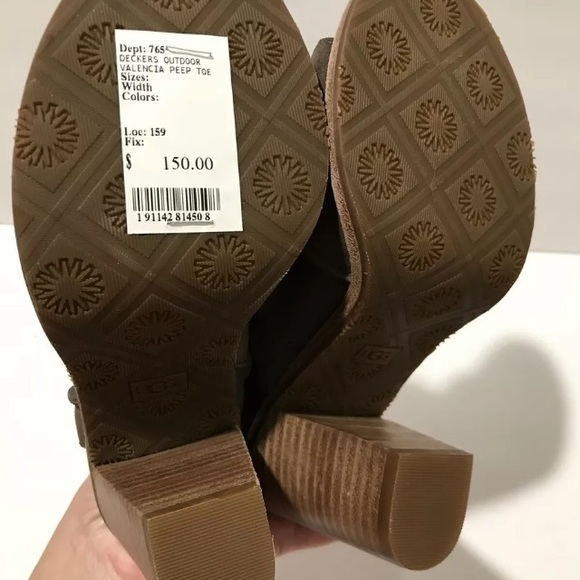 UGG | Shoes | Ugg Valencia Peep Toe Bootie Sandals Suede | Poshmark